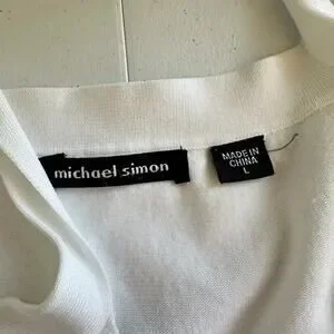 Michael Simon | Tops | Michael Simon Beaded White Sweater Tank Top ...